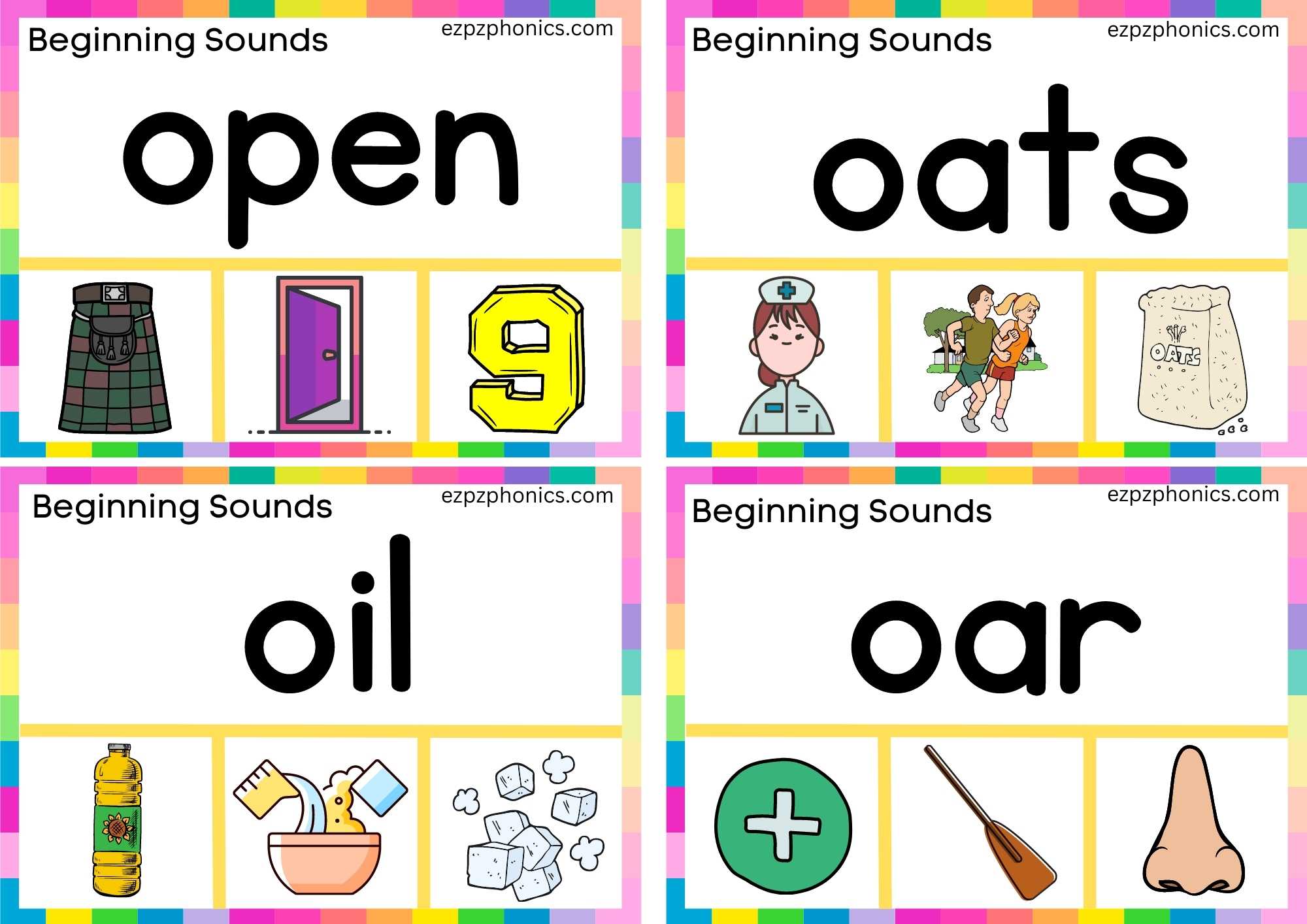 Letter O Read The Word And Clip The Correct Image Clip Card Group 2 - ezpzphonics.com